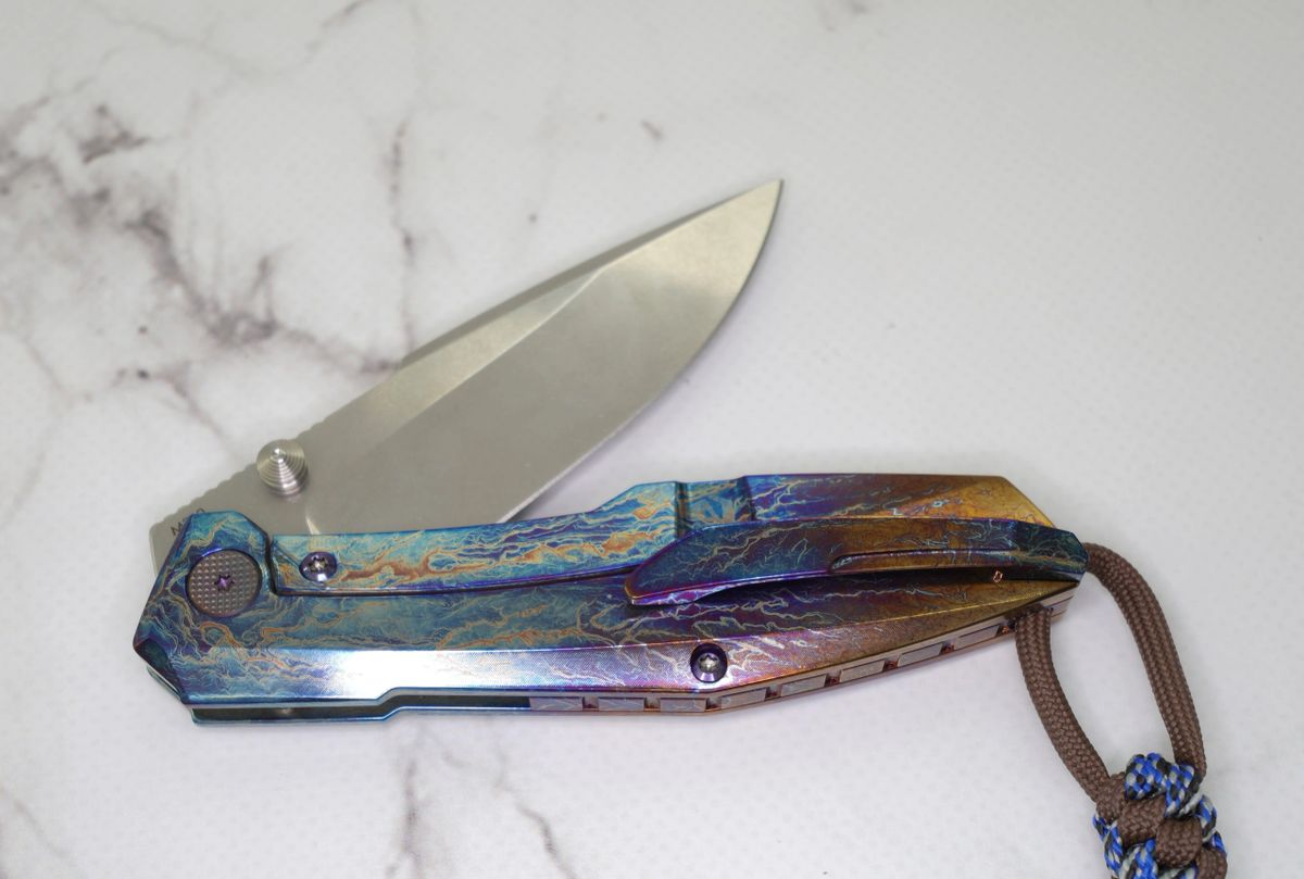 Null Knives Raiden: Custom polished the blue purple and bronze super ...