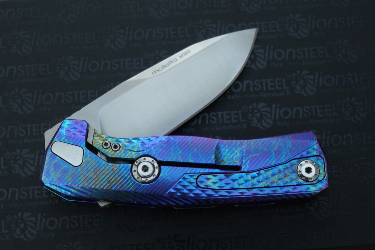 Lionsteel ROK: Custom buffed and anodized with a nice high voltage blue ...