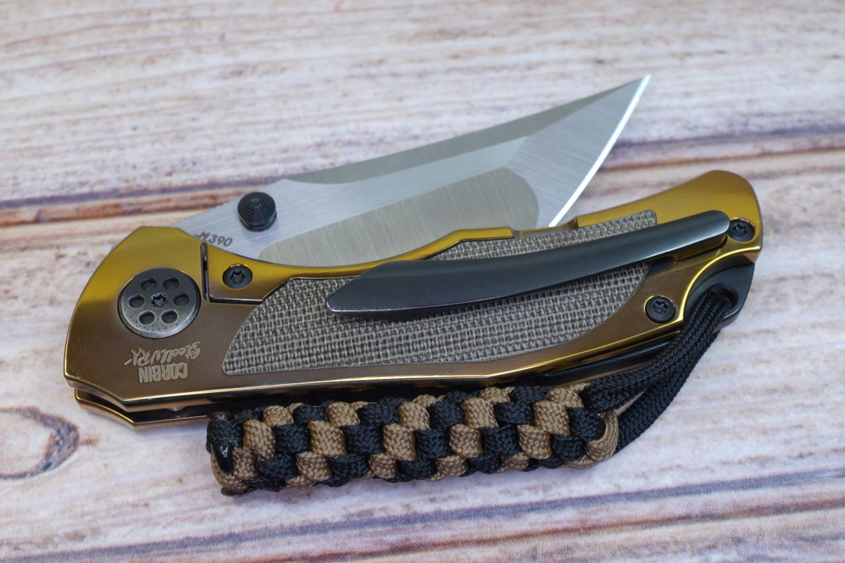 Null Knives Grace Micarta Inlay: Custom polished and anodized a rich ...