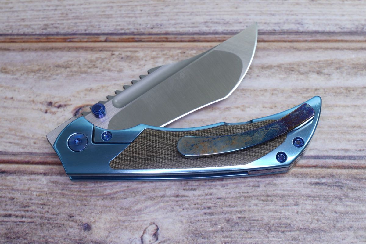 Merriken Knives MidTech Ultimatum Satin blade with micarta inlays ...