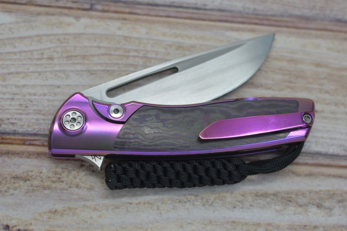 Sharp By Design Mini Evo Purple Haze Fat Carbon Fiber Drop Point ...