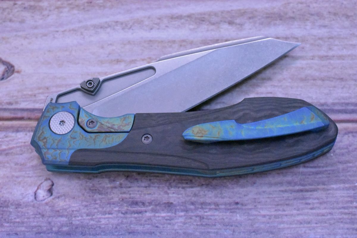 Null Knives Voodoo - Black Camo Carbon Fiber polished stonewashed blade ...