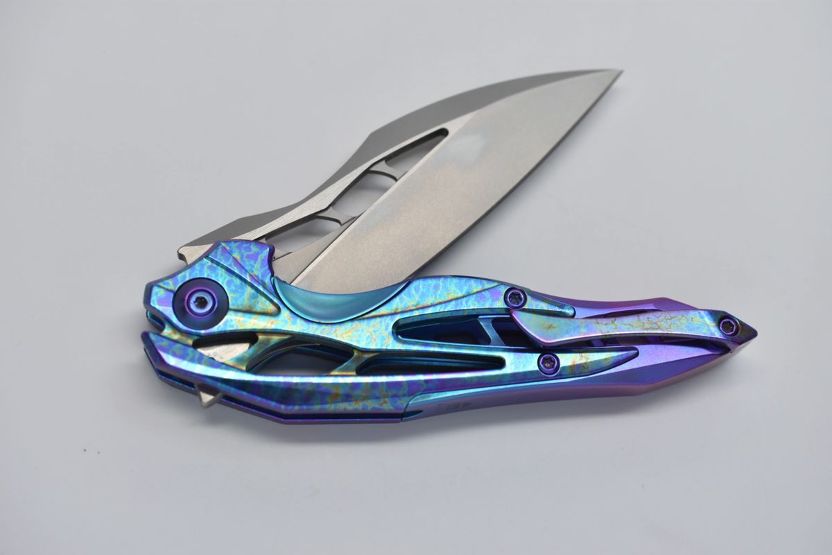 WE Arrakis M390: Custom buffed and anodized purple blue green fade on ...