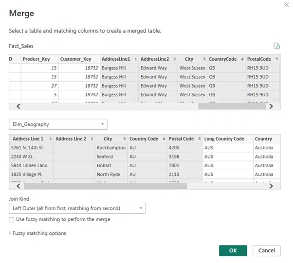 Doing merges in Power Query with composite key columns