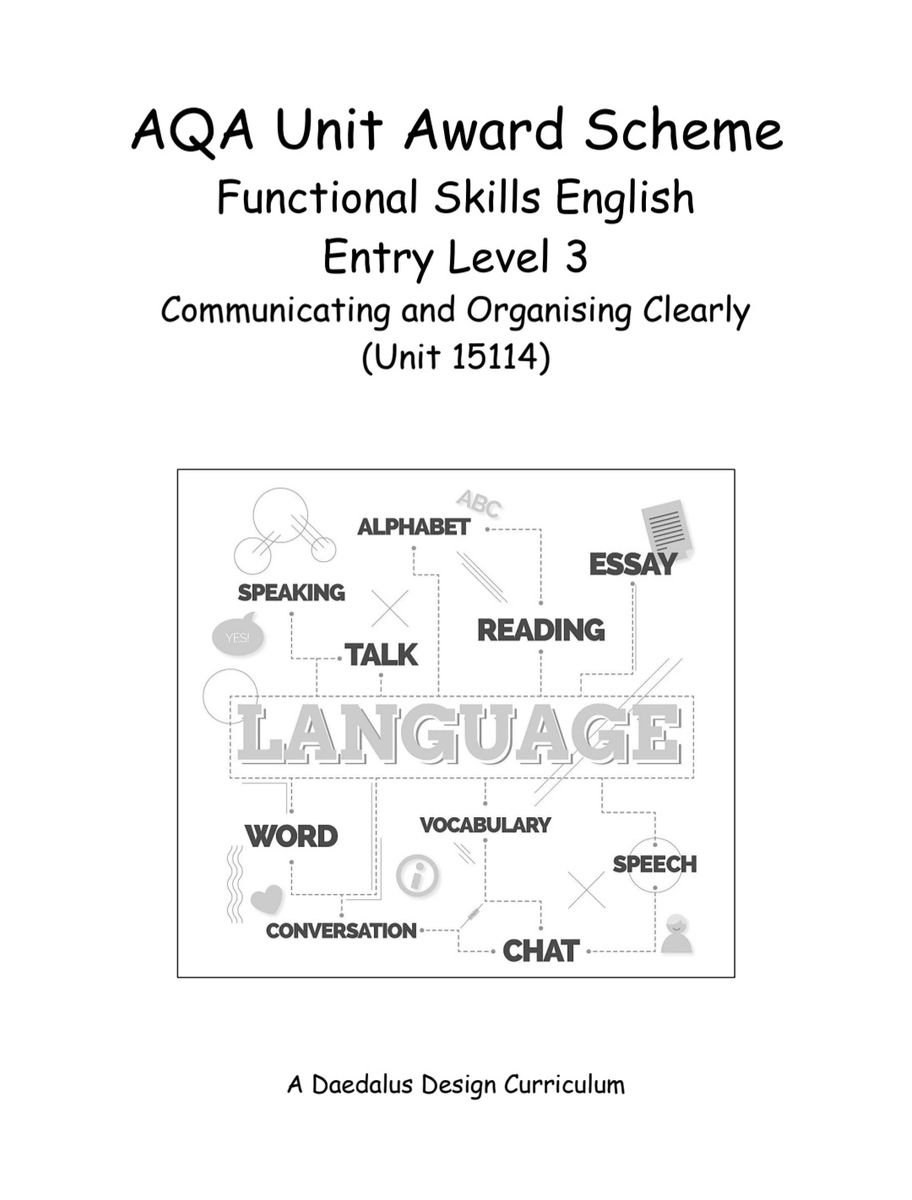 AQA Unit Award Scheme Functional Skills English Entry Level 3 ...