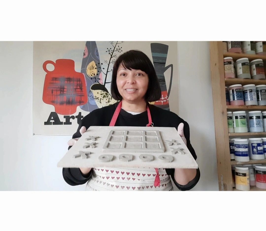 How i make a ceramic game board, X,O. Home Studio