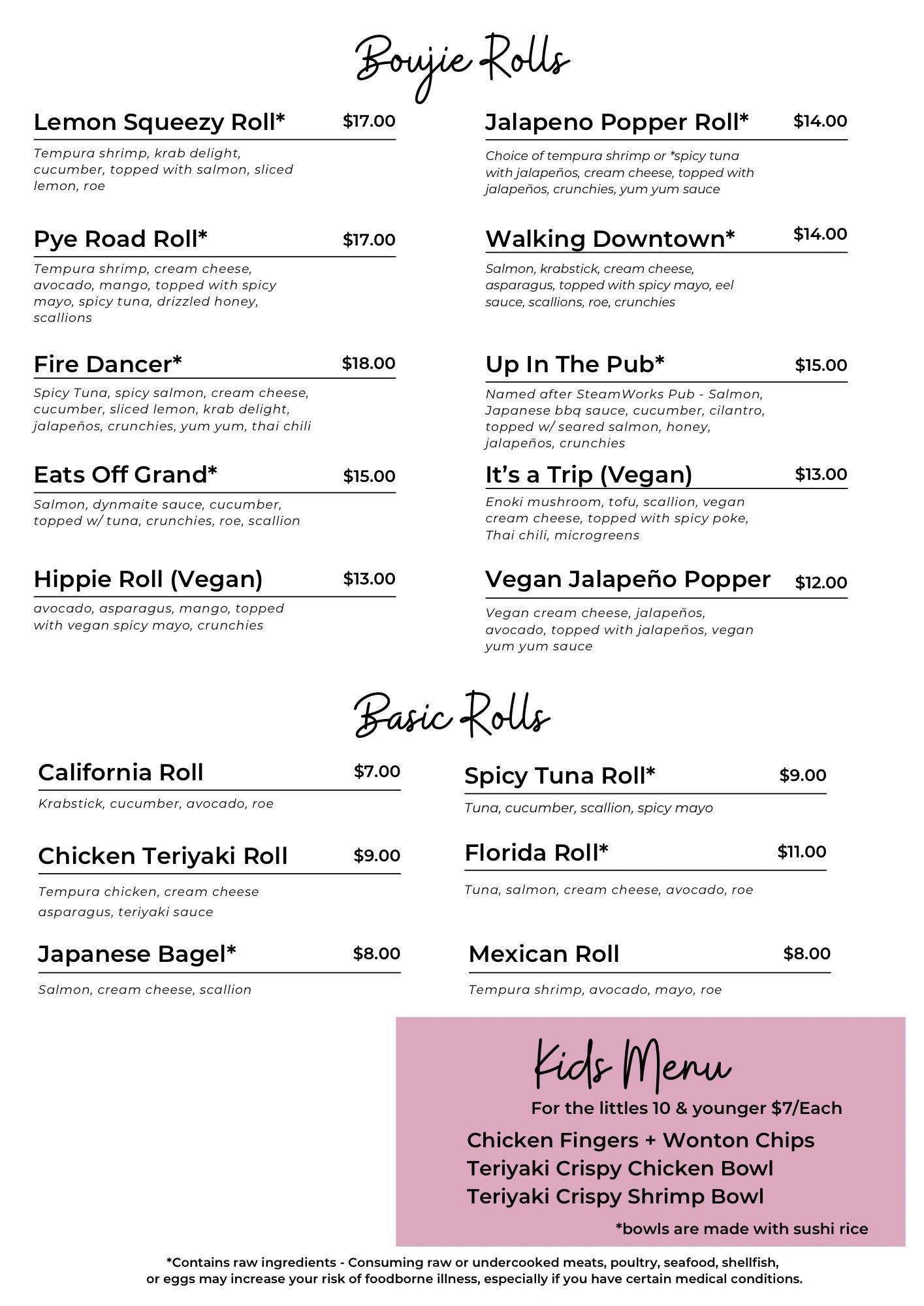 Menus | Dang Good On Main