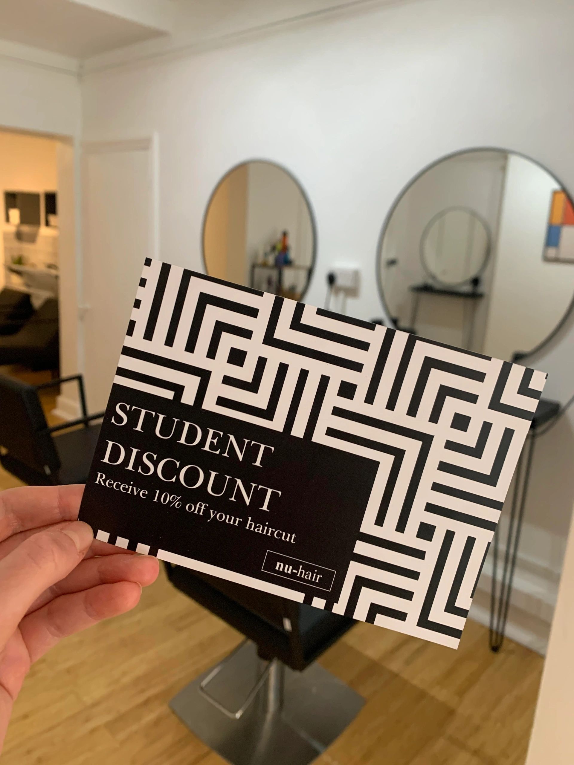Student discount at nu-hair hairdressers in Oxford
