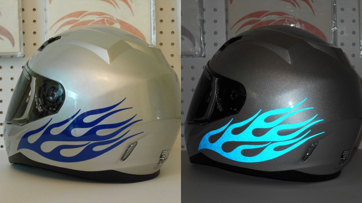 Reflective Flames Decal Kit (Color: Blue)