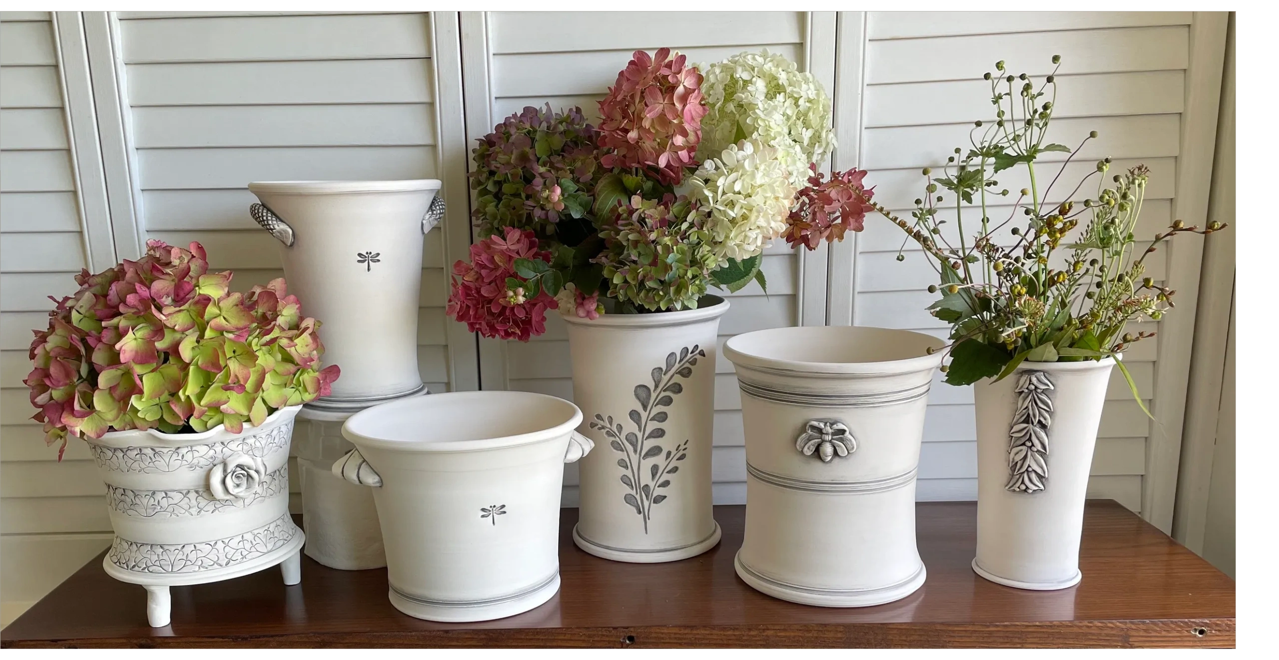 Handmade Vintage Style Flower Pots - Andrea Lee Pottery
