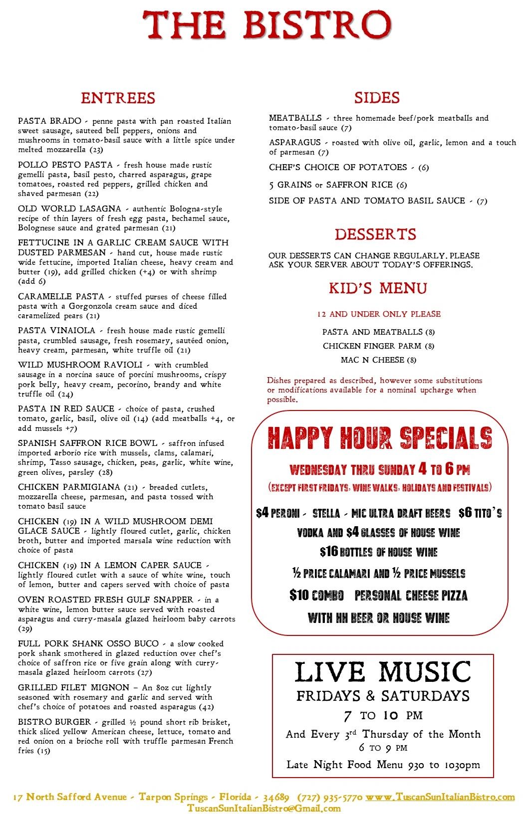 Tuscan Sun Italian Bistro