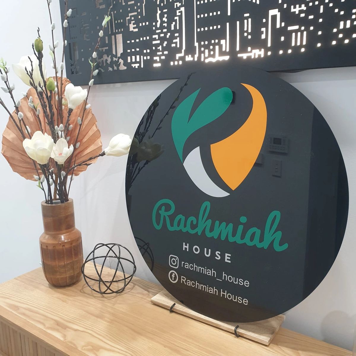 Business 60CM Round Acrylic (Vinyl Logo )