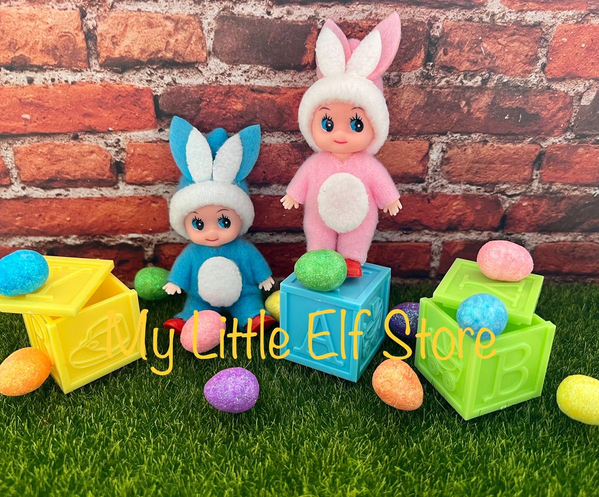 Elf Babies in Bunny Onesies
