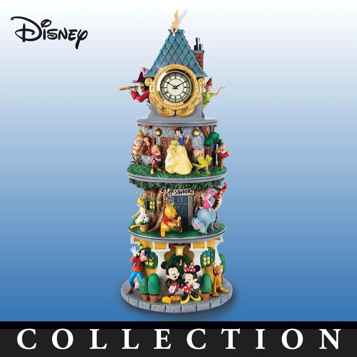 Disney Stackable Tower Clock Collection With Sculpted Scenes by The ...
