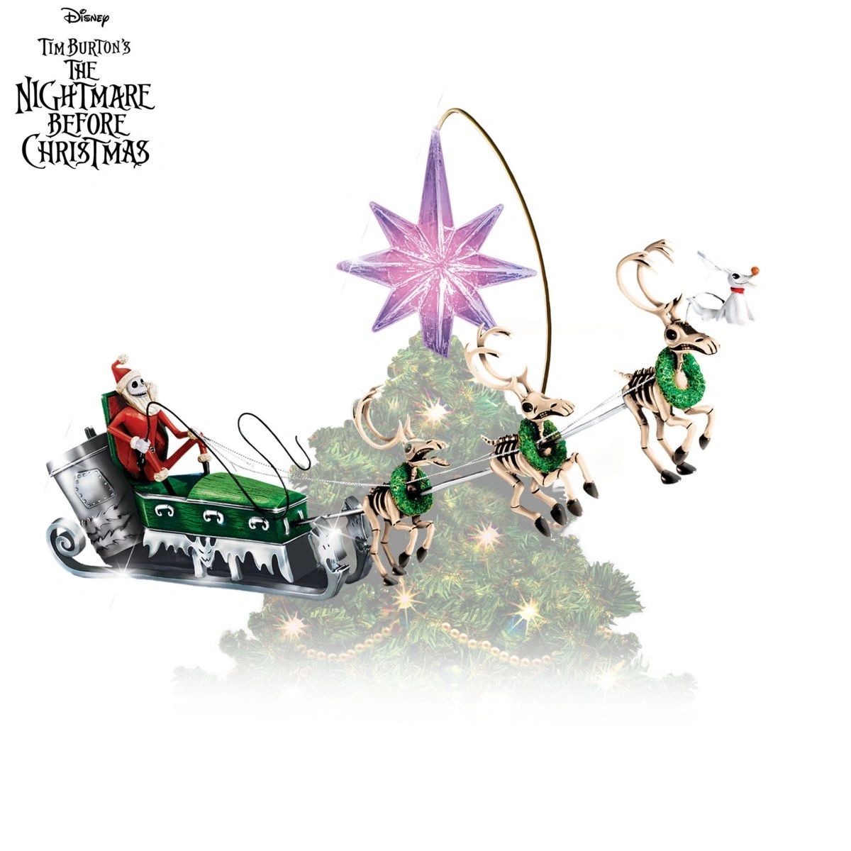 The Nightmare Before Christmas Light-Up Rotating Tree Topper by The ...