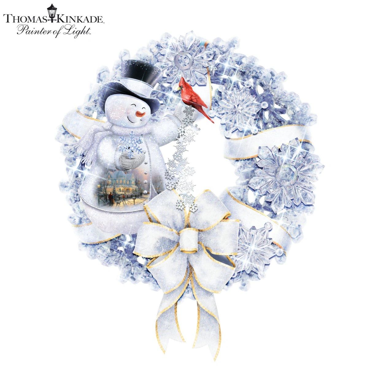 Thomas Kinkade Winter Wonderland Illuminated Wreath by The Bradford ...
