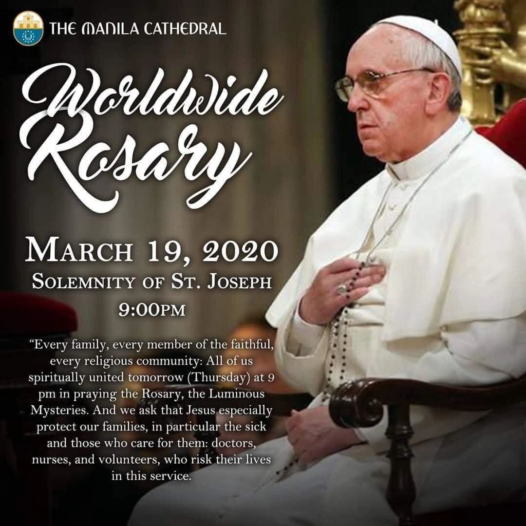 Worldwide Rosary with pope Francis