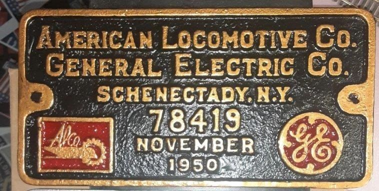 Replica Aluminum Alco builders plate (Diesel)