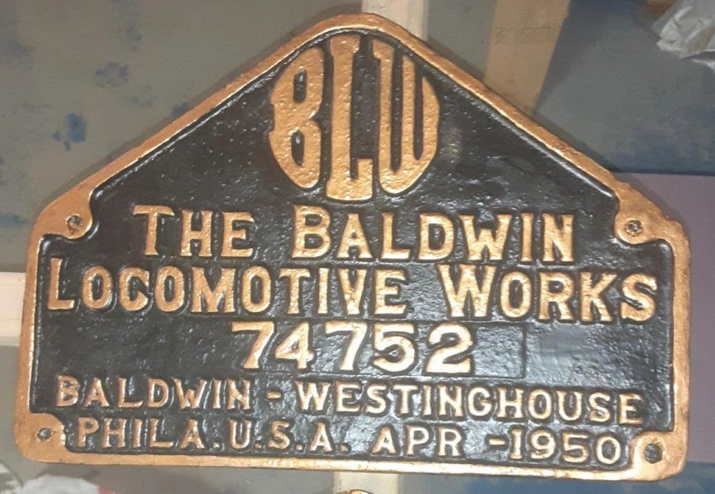 Replica Baldwin locomotive Works 5 sided builders plate (PRR?)