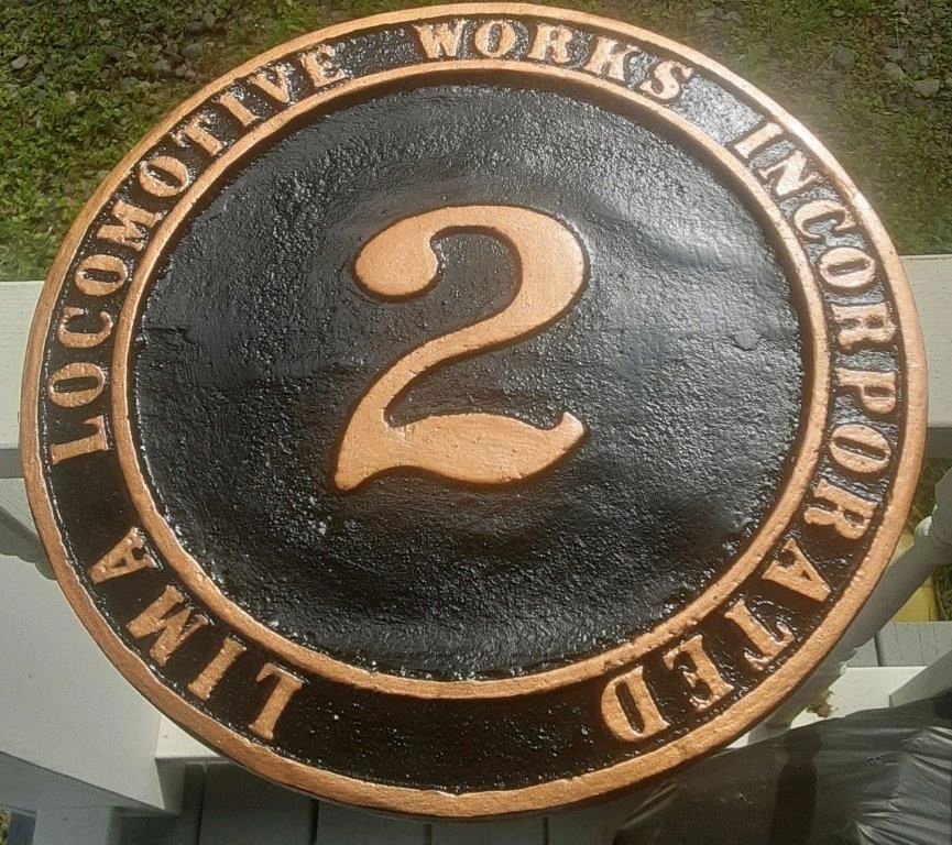 Replica Lima Locomotive Works 16" locomotive Number plate
