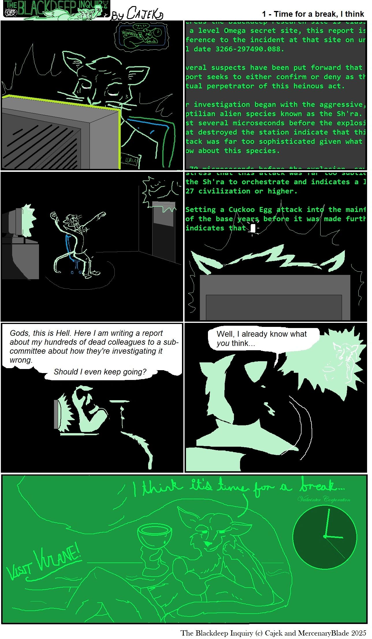 "The Blackdeep Inquiry" Comic pg 1