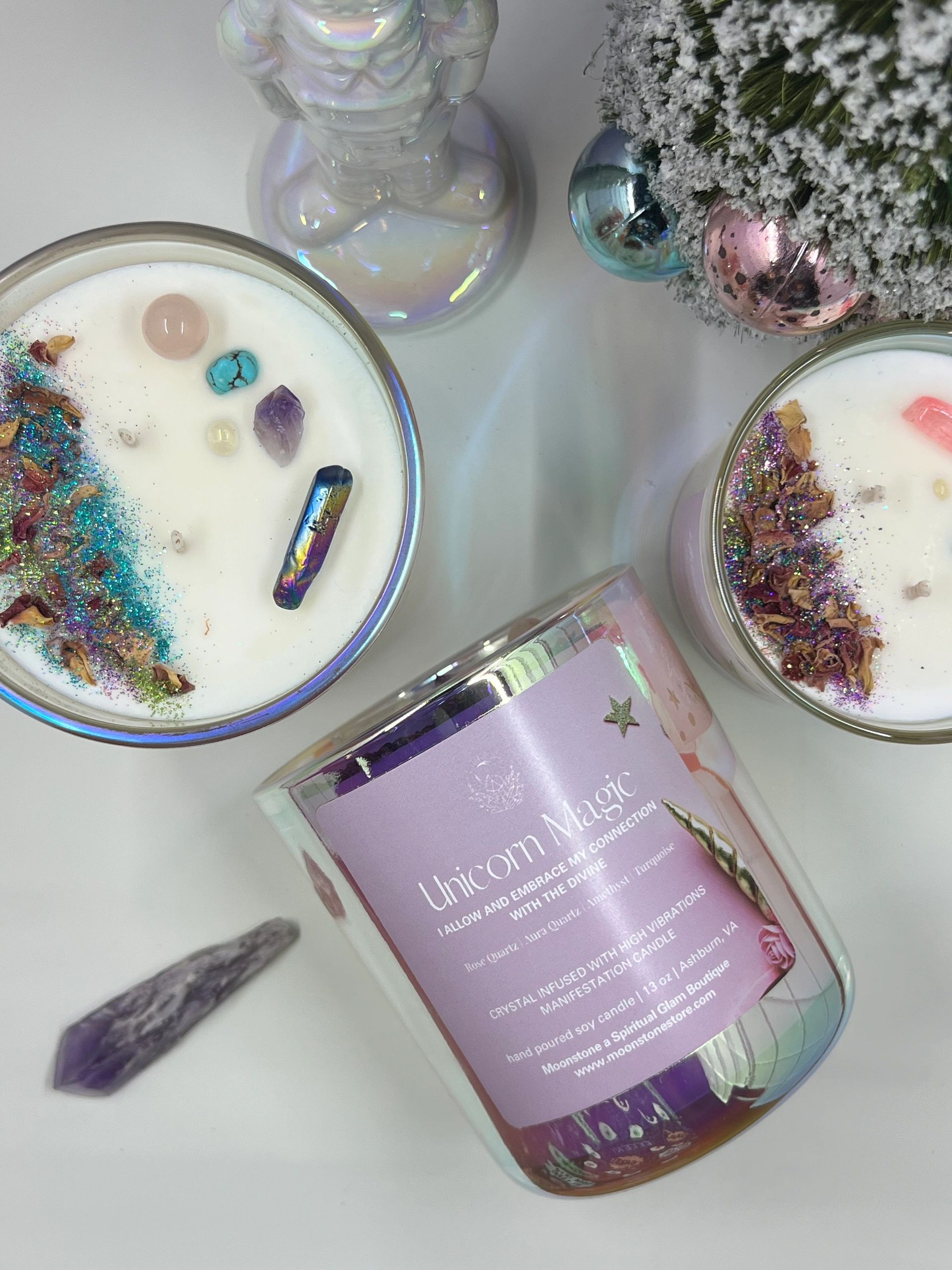 Moonstone - Manifestation Candles, Candle Shop, Soy Wax Candles