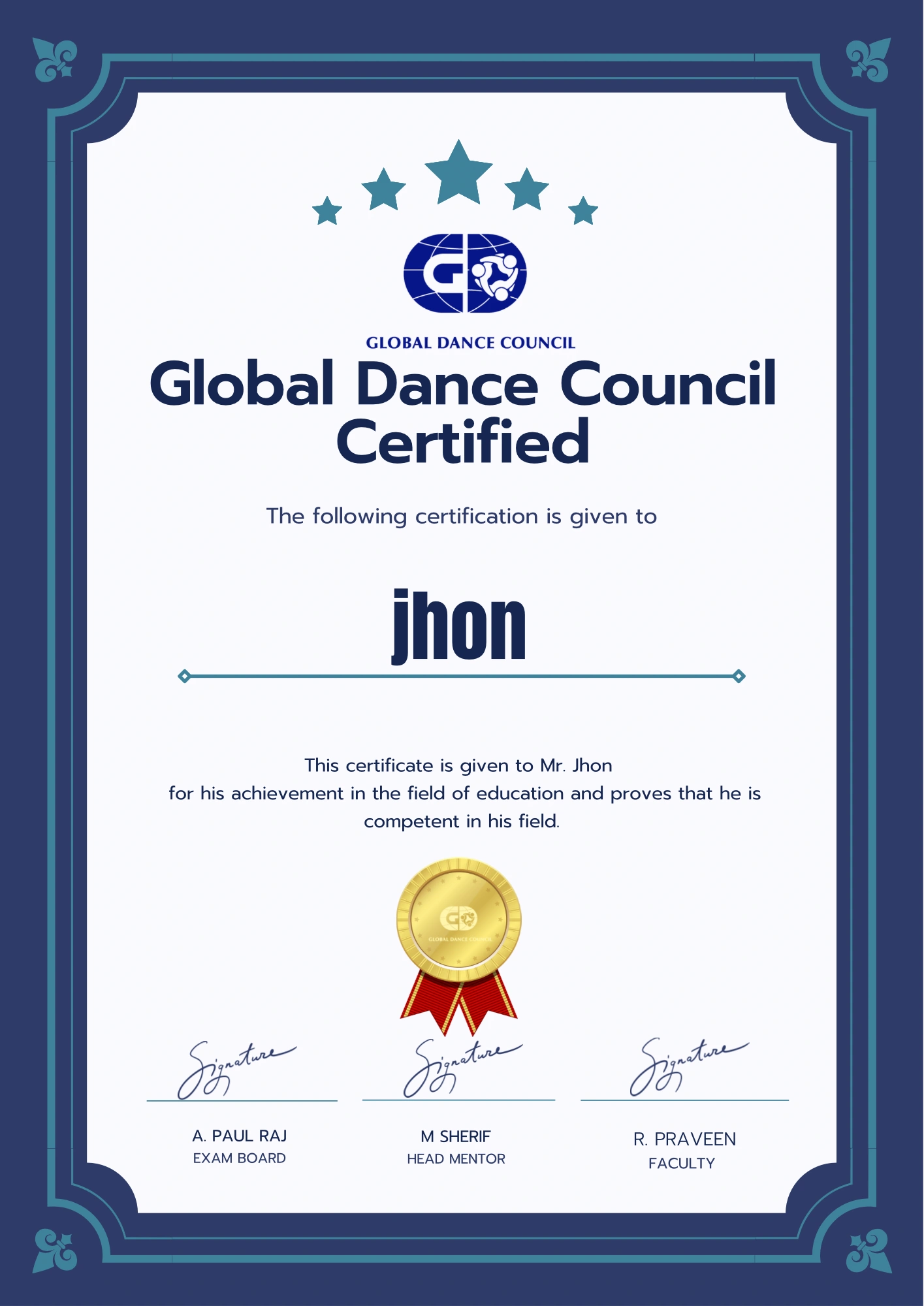 Global Dance Council - Certification, Gdc Certification