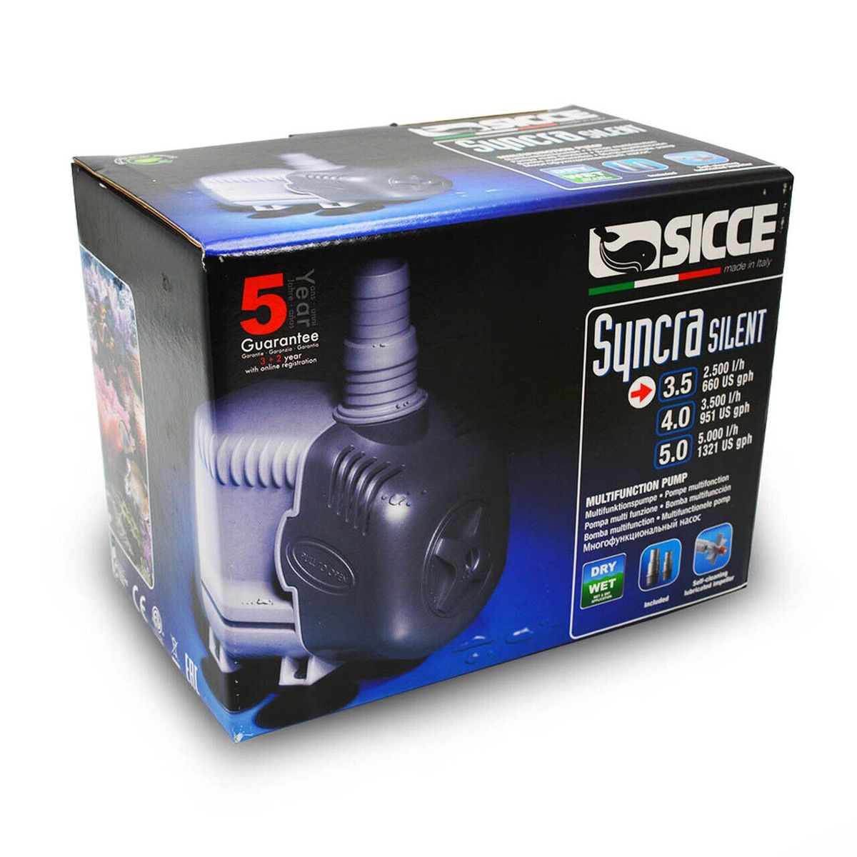 SICCE SYNCRA SILENT 3.5 MULTIFUNCTION SUBMERSIBLE WATER PUMP 660 GPH