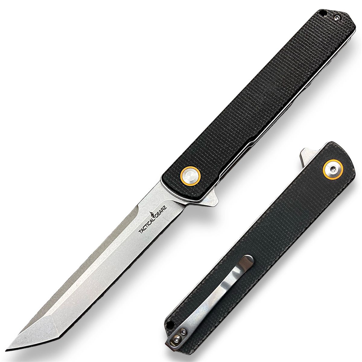 TACTICALGEARZ EDC Pocket Knife! Flax Micarta Handle! Razor Sharp D2 ...