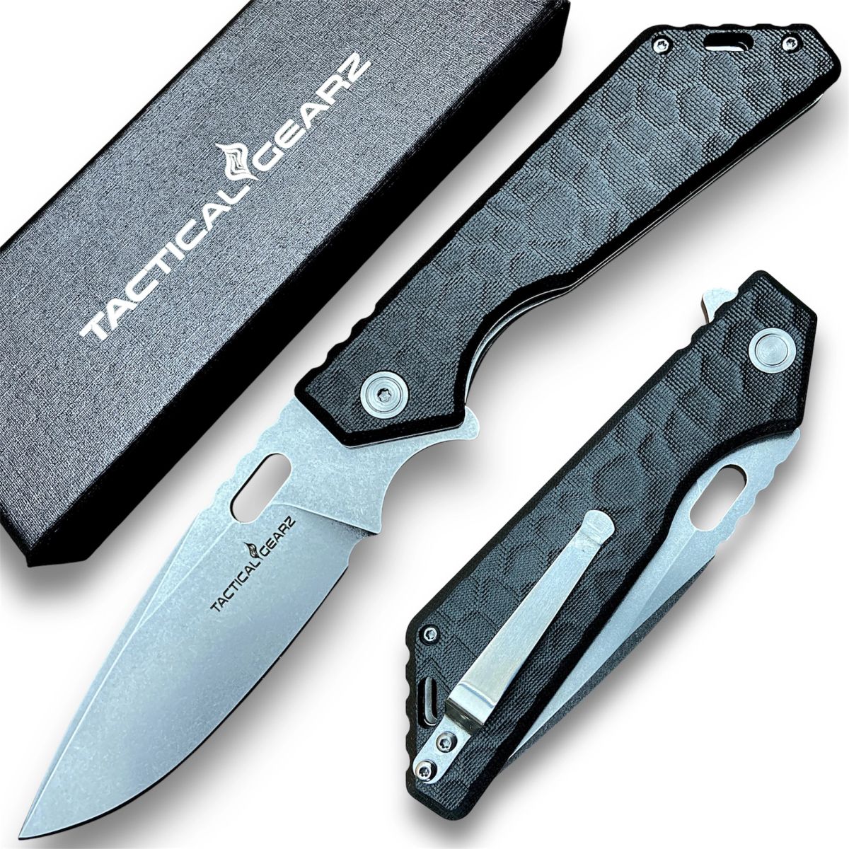 Custom EDC Pocket Folding Knife! G10/Steel Handle! Stonewashed D2 Steel ...