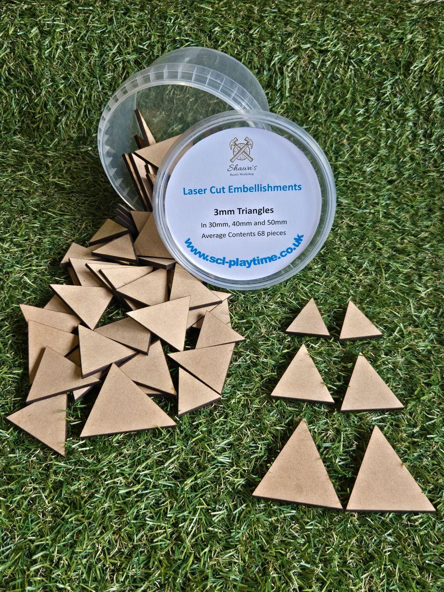 3mm MDF Laser Cut Triangle Embellishments
