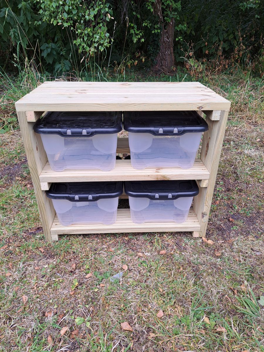 Wooden Play Table Storage System