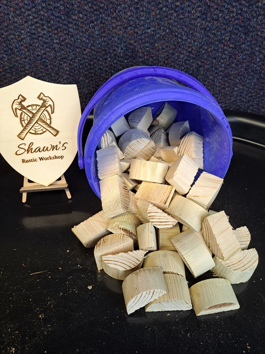 Bucket 'O' Wooden Semi Circle Shapes