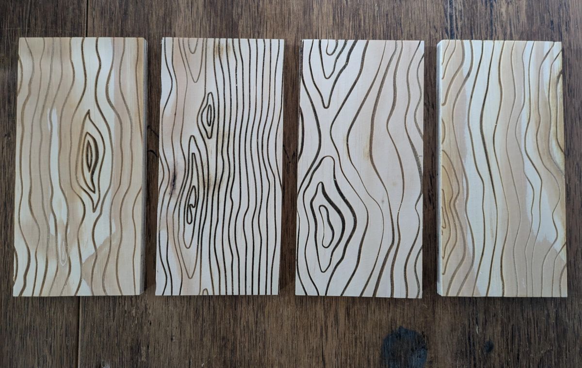 Engraved Bark Rubbing Texture Boards