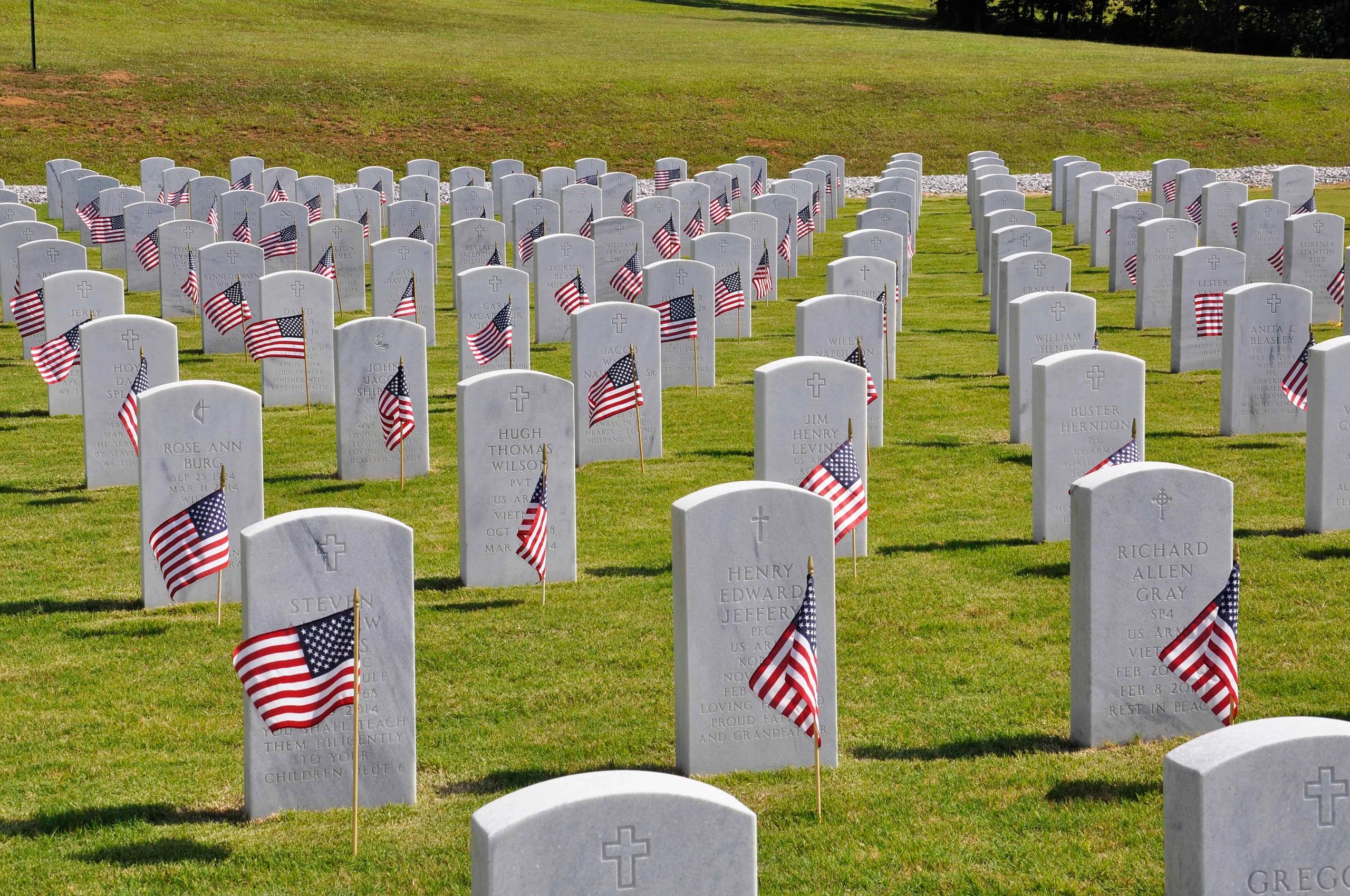 Graveside Flag Placement at ALNC to Commemorate Veterans Day