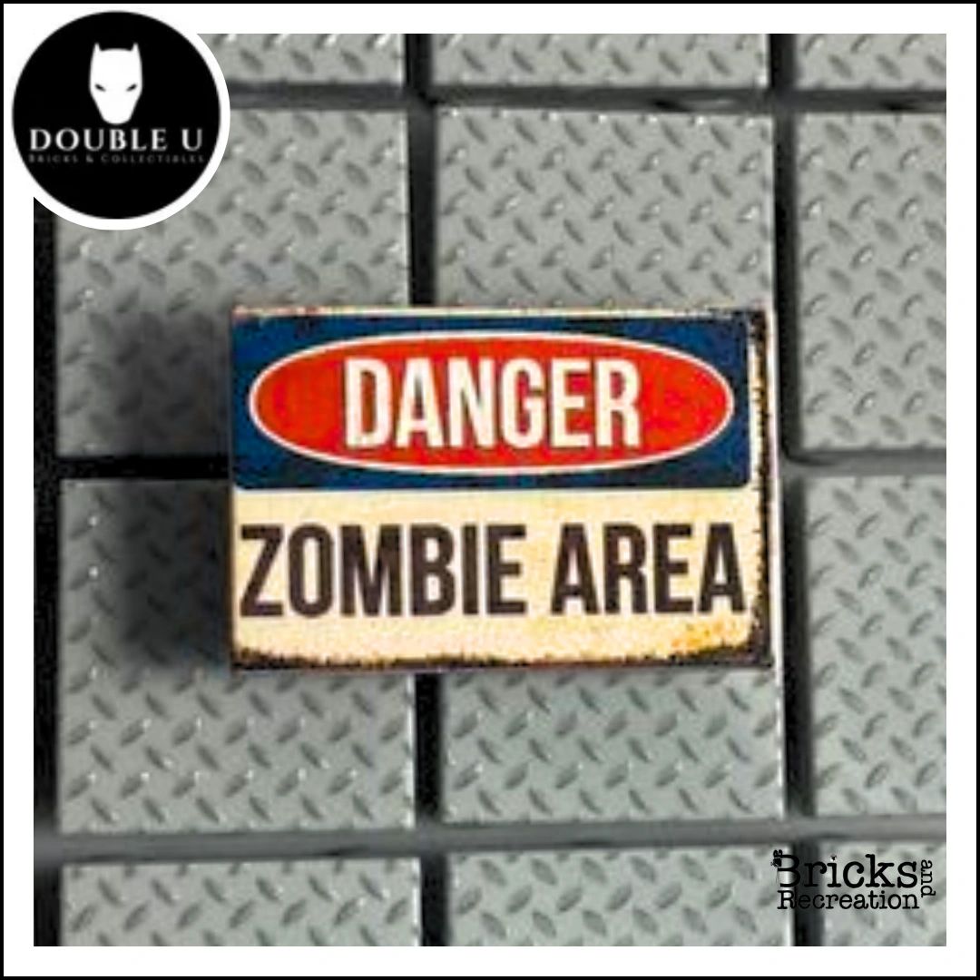 "Danger, Zombie Area" Printed Tile