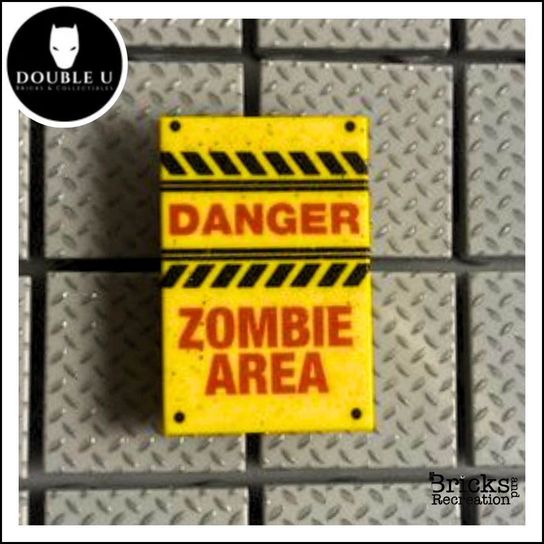 "Danger, Zombie Area." Printed Tile