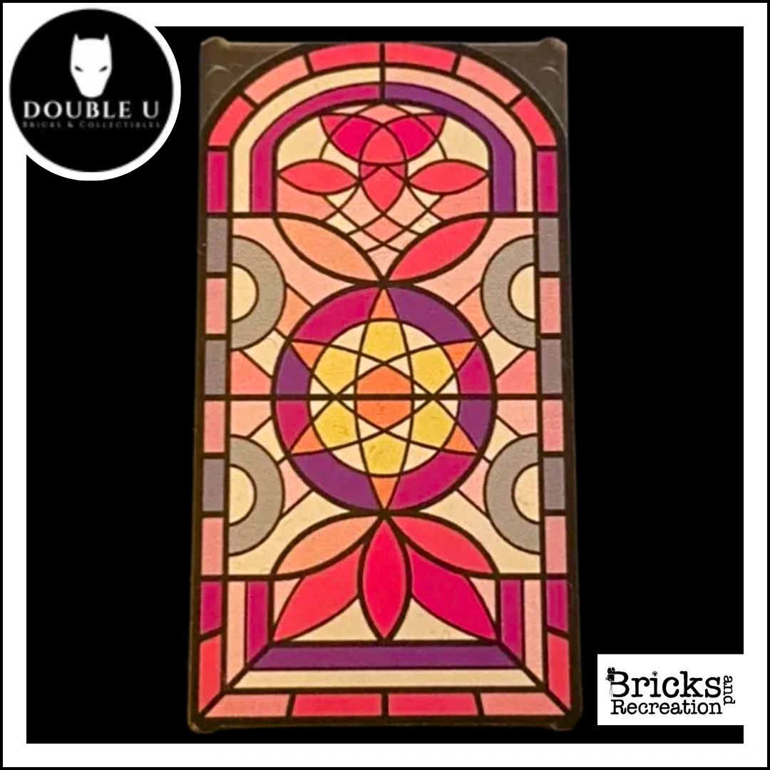 Yellow Star/Pink: Stained Glass Window Panel