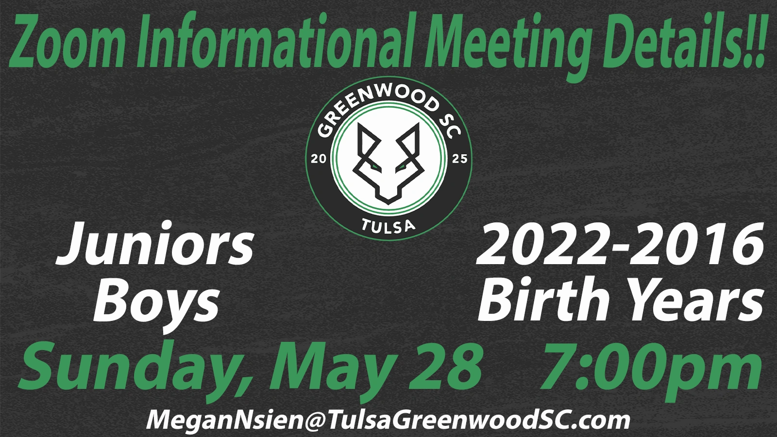 Juniors Boys Zoom Informational Meeting