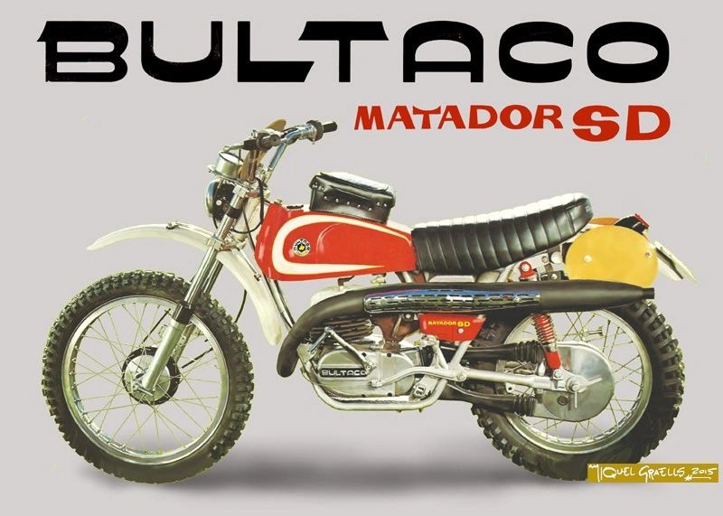 Bultaco Matador Six Day Metal Sign