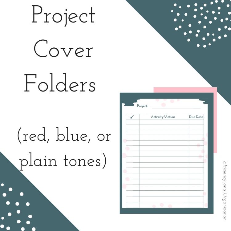Project Folder Covers - plain, blue, red tones