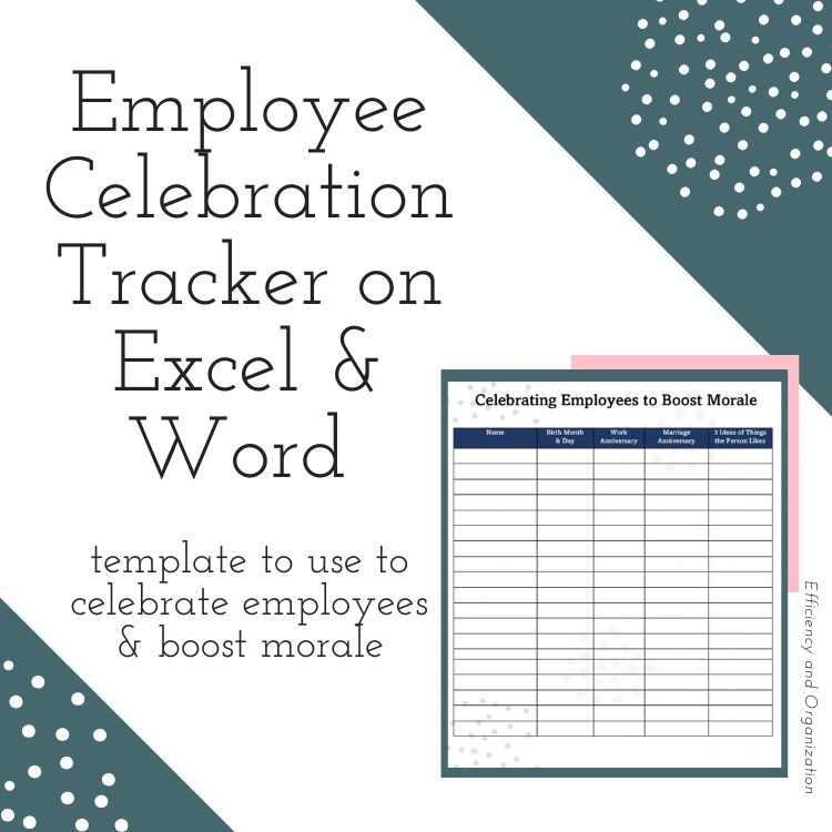 Employee Celebration Tracker on Excel
