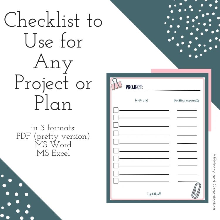 Checklist to Use for Any Project or Plan