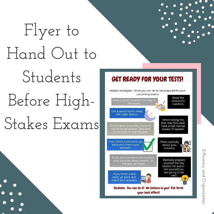 Flyer to Hand Out to Students Before High-Stakes Exams