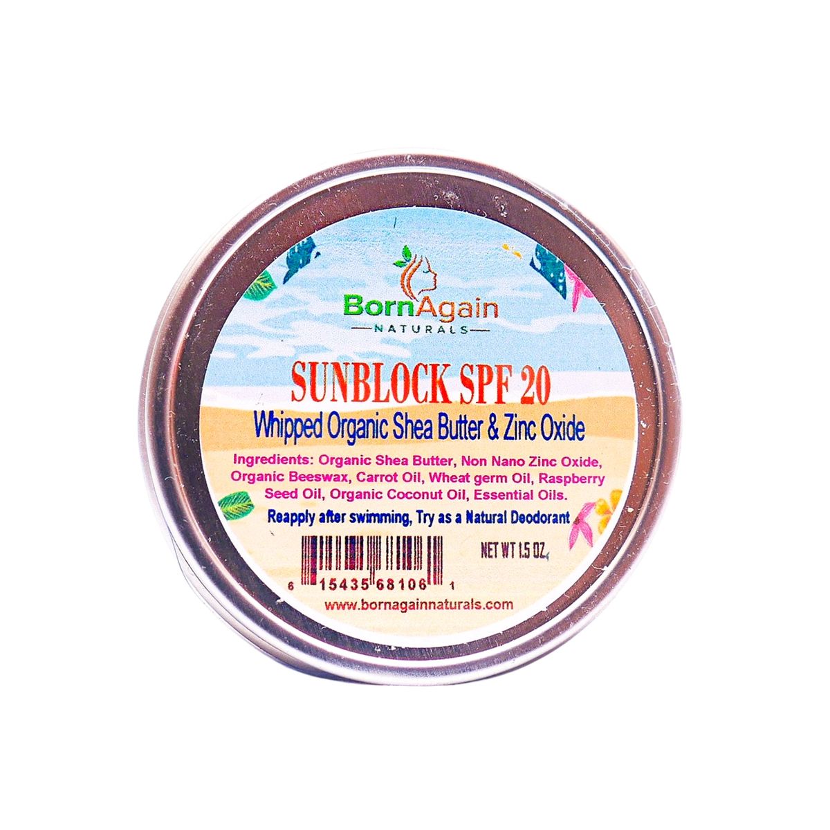 SUNBLOCK SPF 20 WHIPPED ORGANIC SHEA BUTTER & ZINC OXIDE