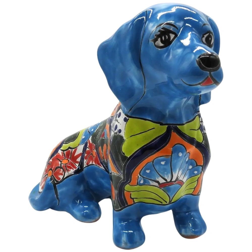 Talavera Pottery Sitting Dachshund Dog Figure