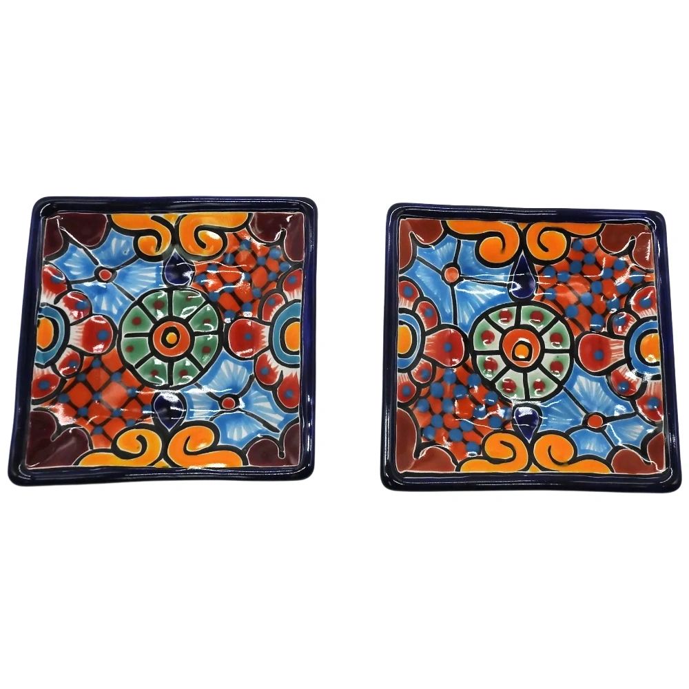 Talavera Pottery Square Plate Mini Set of 2