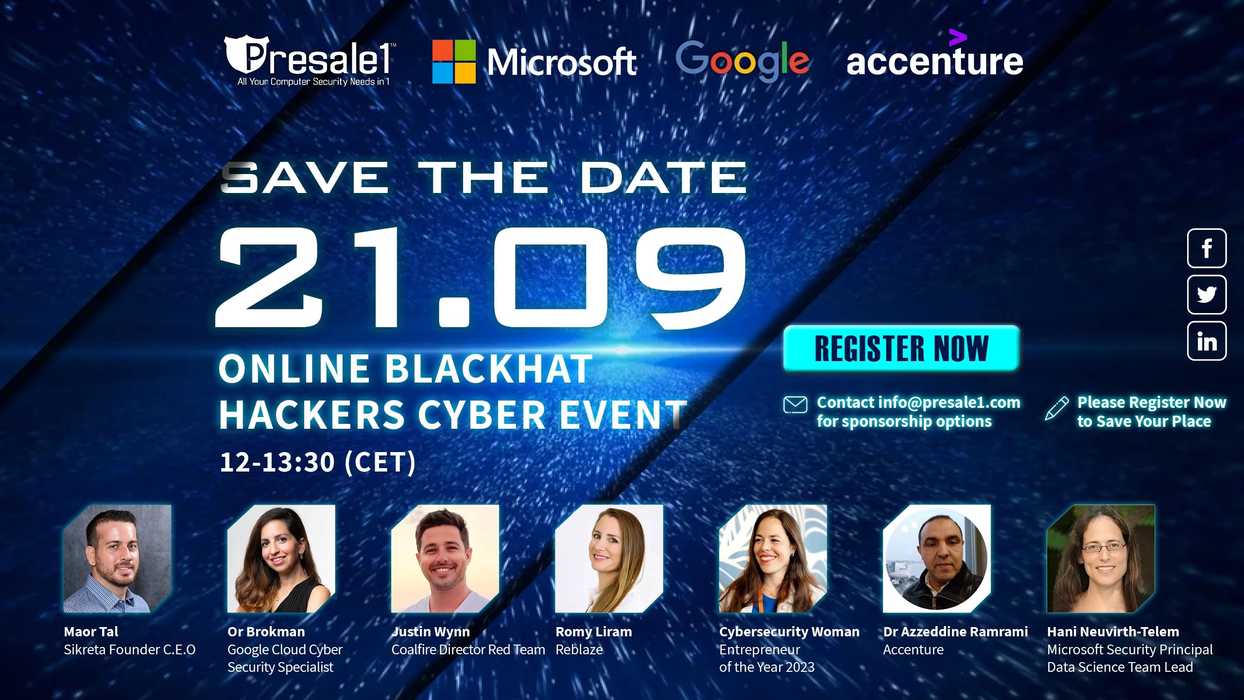 Presale1's Online BlackHat Hackers Cyber Event 21.09 Invitation