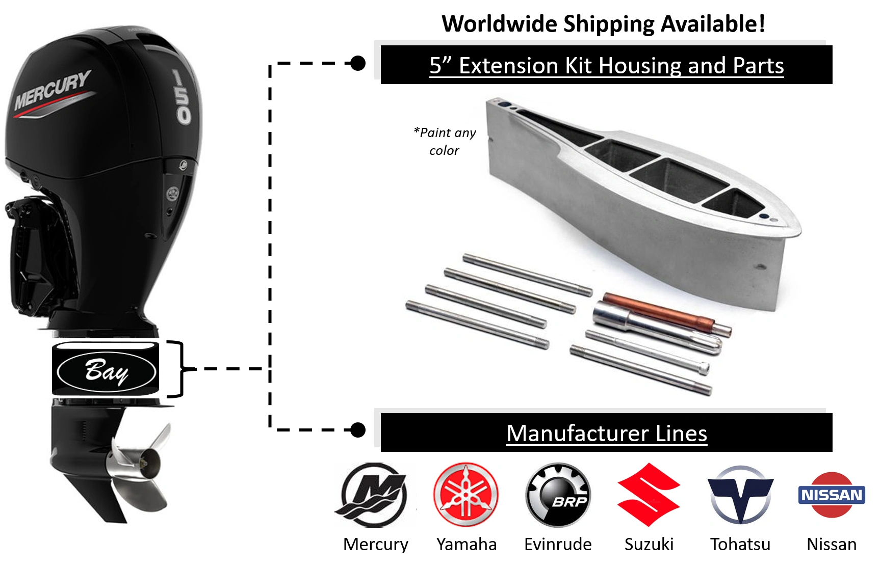 Mercury Outboard Extension Kits - Bay Manufacturing