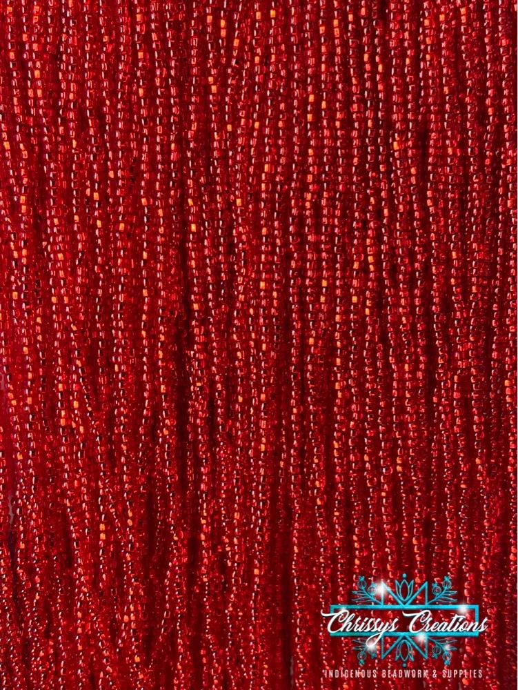 11/0 Czech Seed Bead Hanks; Color#97070 (Silverlined Dark Orange Hyacinth)